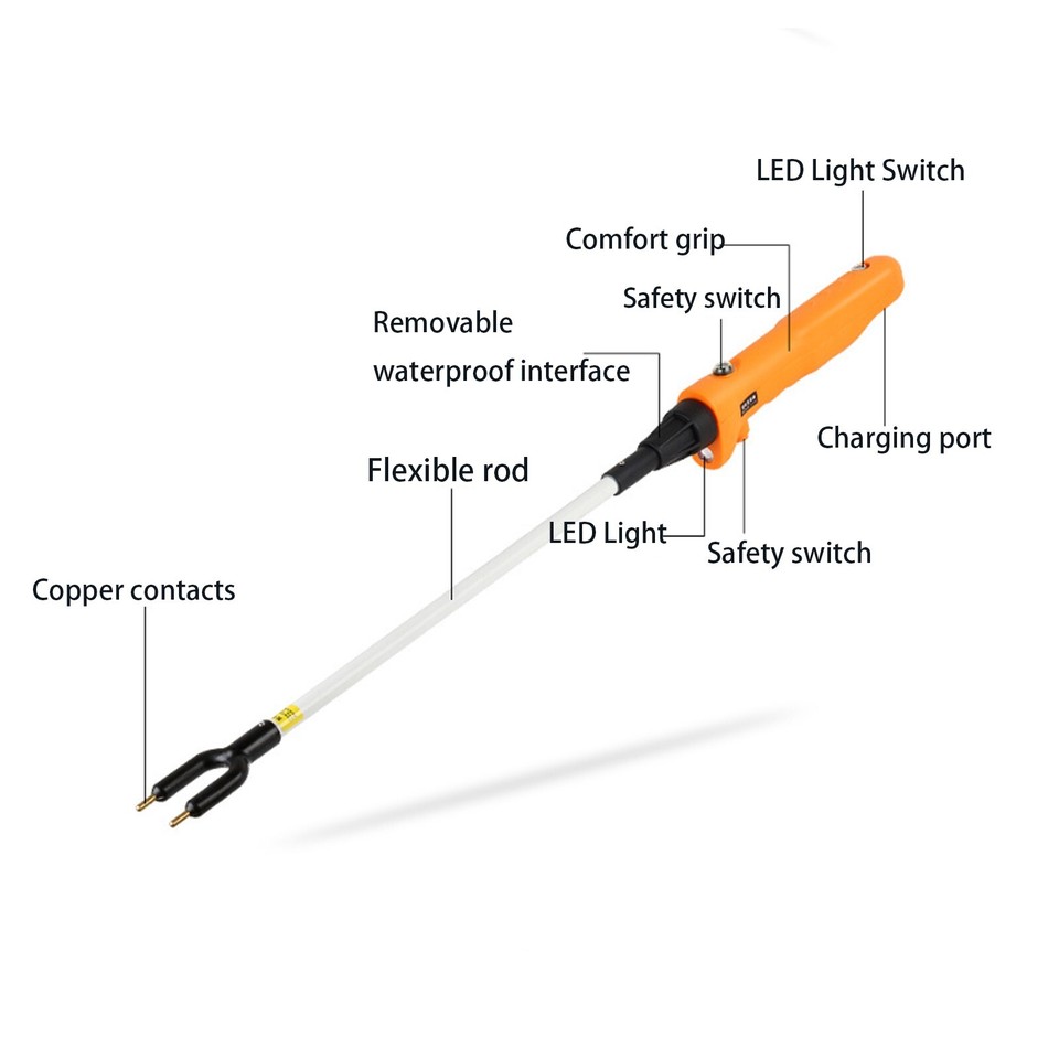 12000V Rechargeable Livestock Prodw/ LED Electric Cattle Prod Stick 26 ...