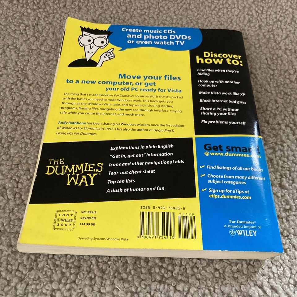 Windows Vista for Dummies (Paperback) By Andy Rathbone 9780471754213 | eBay