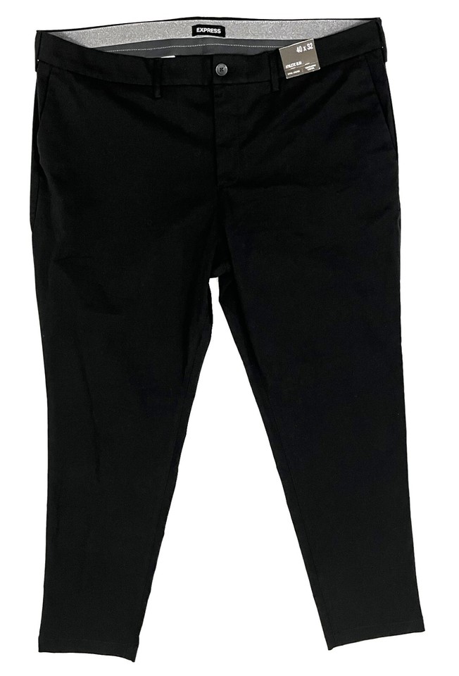 Express Mens Athletic Slim Pants Hyper Stretch Temp Control Black Sz ...