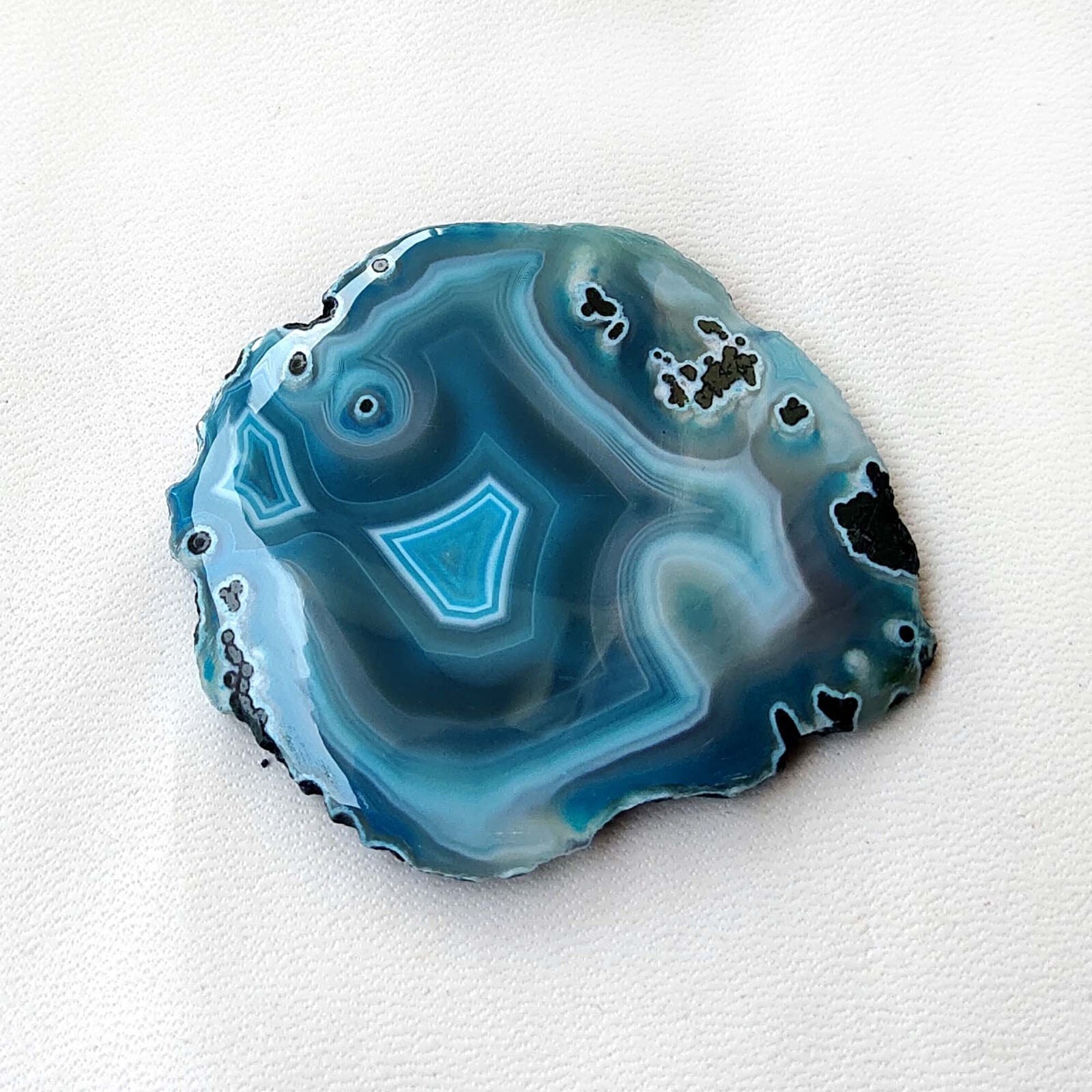 Natural Sky Blue Agate Slice Druzy Cabochon Awesome Geode Gemstone 144 ...