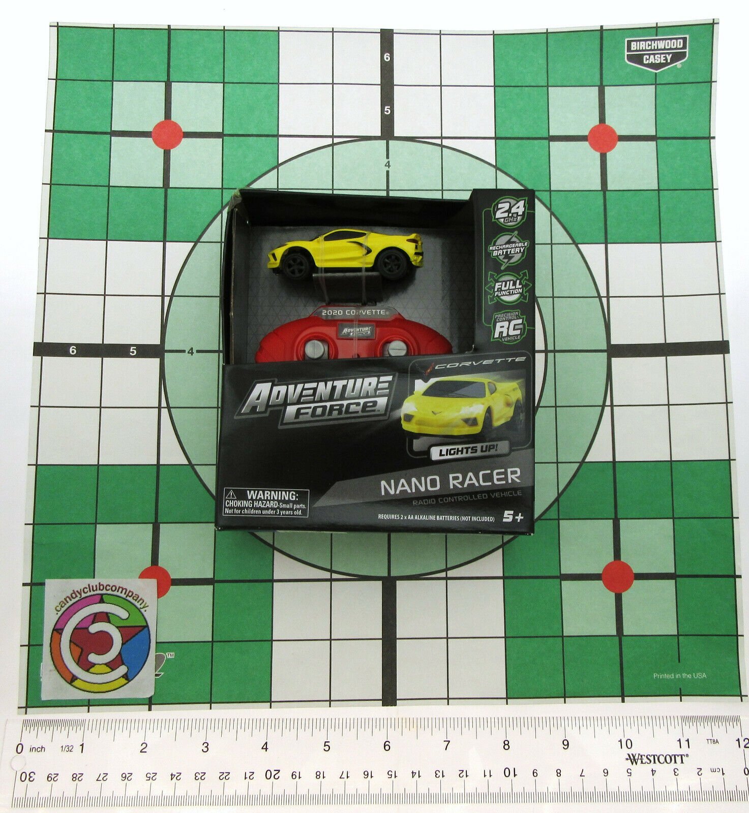 Nano Racer RC Car ~ Corvette ~ Yellow ~ Adventure Force ~ Radio Control ...