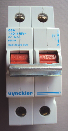 VYNCKIER 033/38026-000 63A DP 63 AMP BS5419 MAIN SWITCH DISCONNECTOR ...