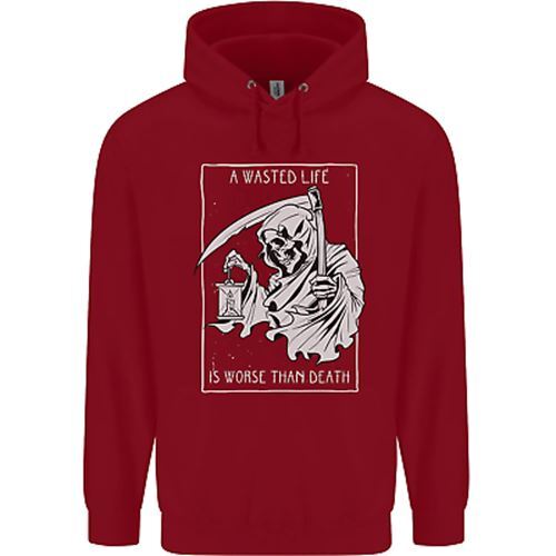 Wasted Life Grim Reaper Gothic Biker Skull Childrens Kids Hoodie | eBay