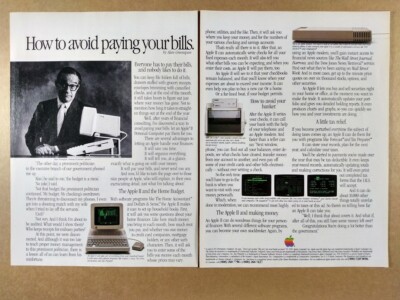 1985 Apple II Computer Alan Greenspan photo vintage print Ad | eBay