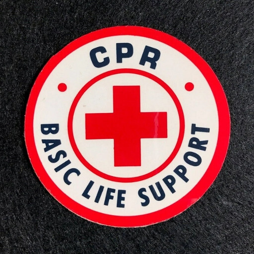 American Red Cross CPR Basic Life Support Sticker (peel back) - Round ...