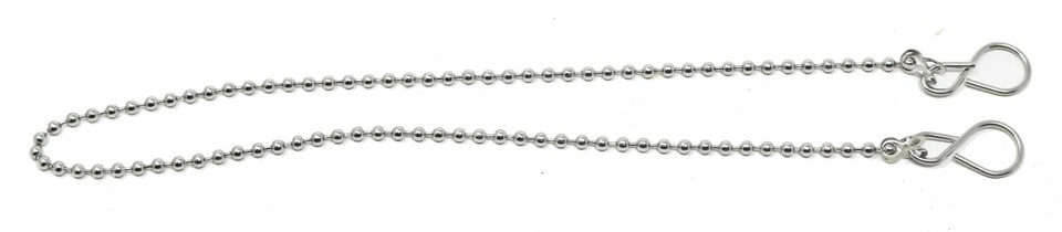 Ball Type Replacement Bath Sink Chain Fitted S Hook Chrome 450mm / 18 ...