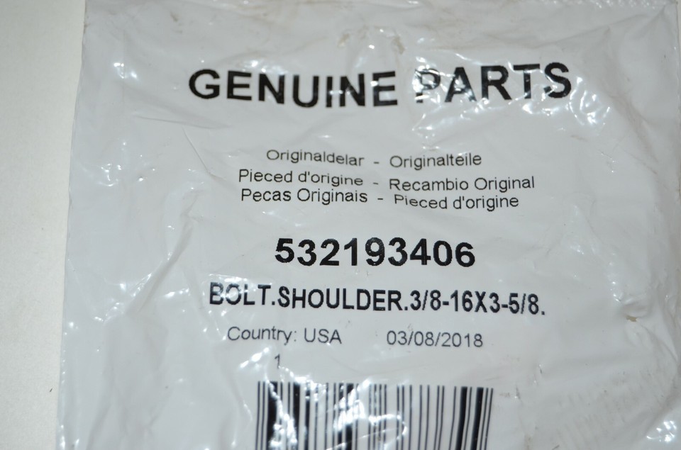Husqvarna 532193406 596434404 Shoulder Bolt 3/8 | eBay