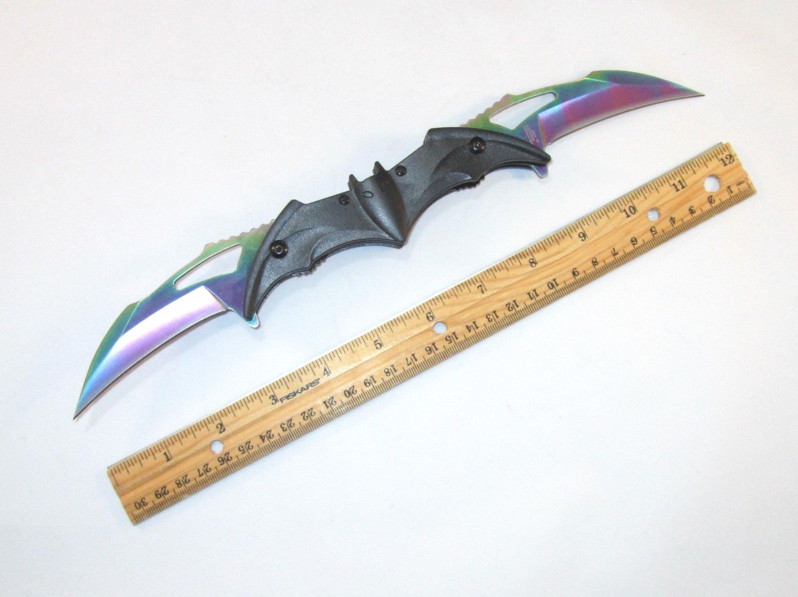 Batman Tactical Assisted Folding Double Blade Bat Knife Stainless 12 ...