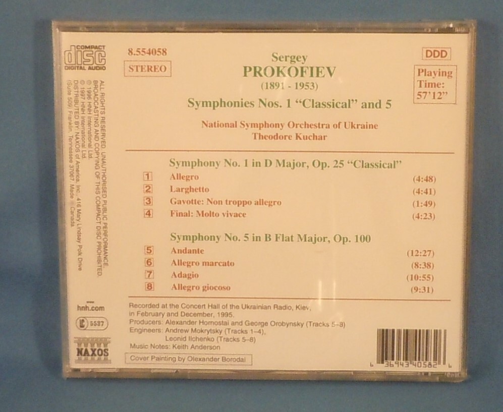 Symphonies 1 & 5 by S. Prokofiev (CD, 2000) for sale online | eBay