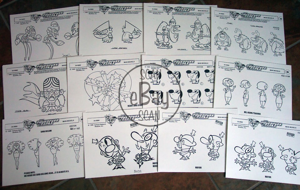 POWERPUFF GIRLS ANIMATOR'S MODEL SHEETS HANNA BARBERA Artist Reference ...