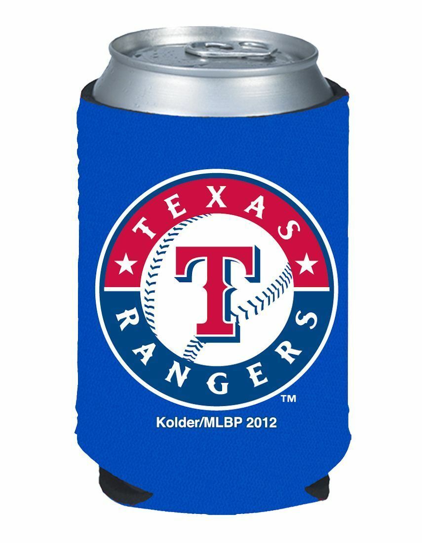2 TEXAS RANGERS BEER SODA WATER CAN BOTTLE KADDY KOOZIE COOLER HOLDER ...