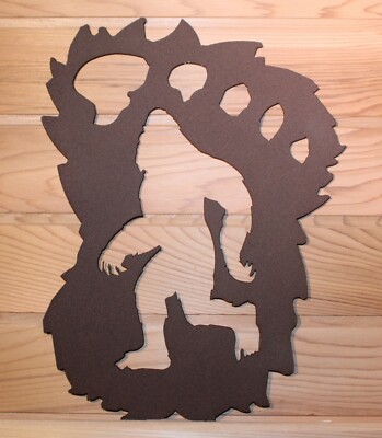 Bigfoot in a Big Foot Sign Squatch Metal Wall Art Plaque Big Foot Track ...
