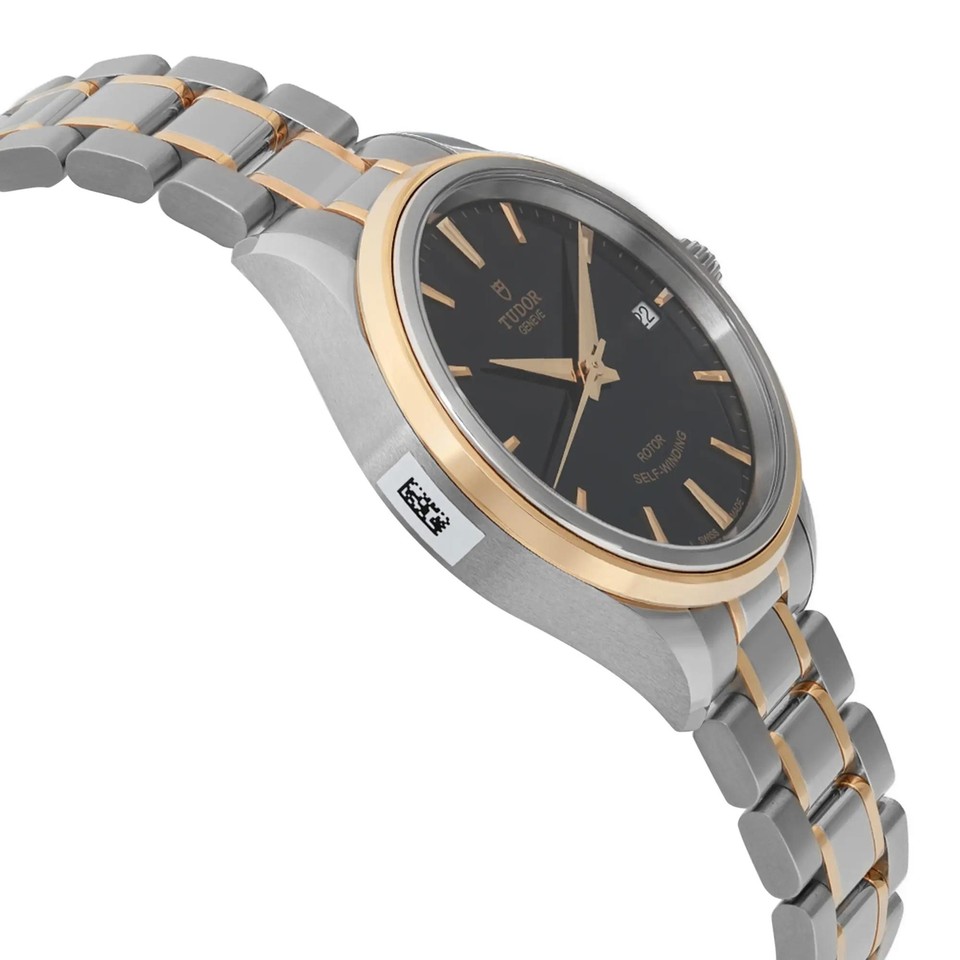 Tudor Style 28 18k Yellow Gold Steel Black Stick Dial Ladies Watch ...