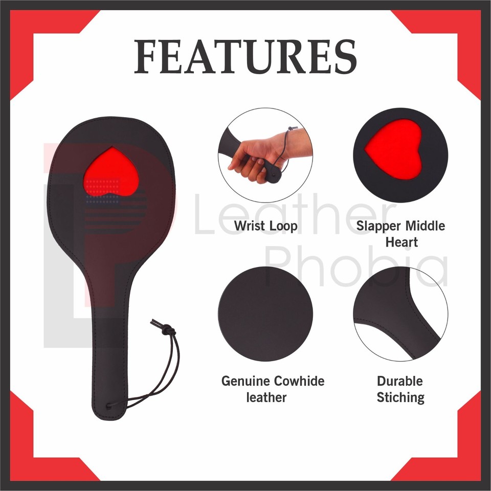Real Handmade Leather Spanking Paddle BDSM Leather Slapper Slave Fetish ...