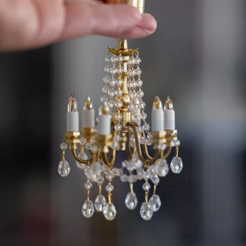Doll House Miniatures 1/6 Scale Mini LED Lamp Multi-head Crystal ...