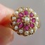 Stunning Antique Victorian 15ct Gold Ruby & Pearl Cluster Ring c1871 | eBay