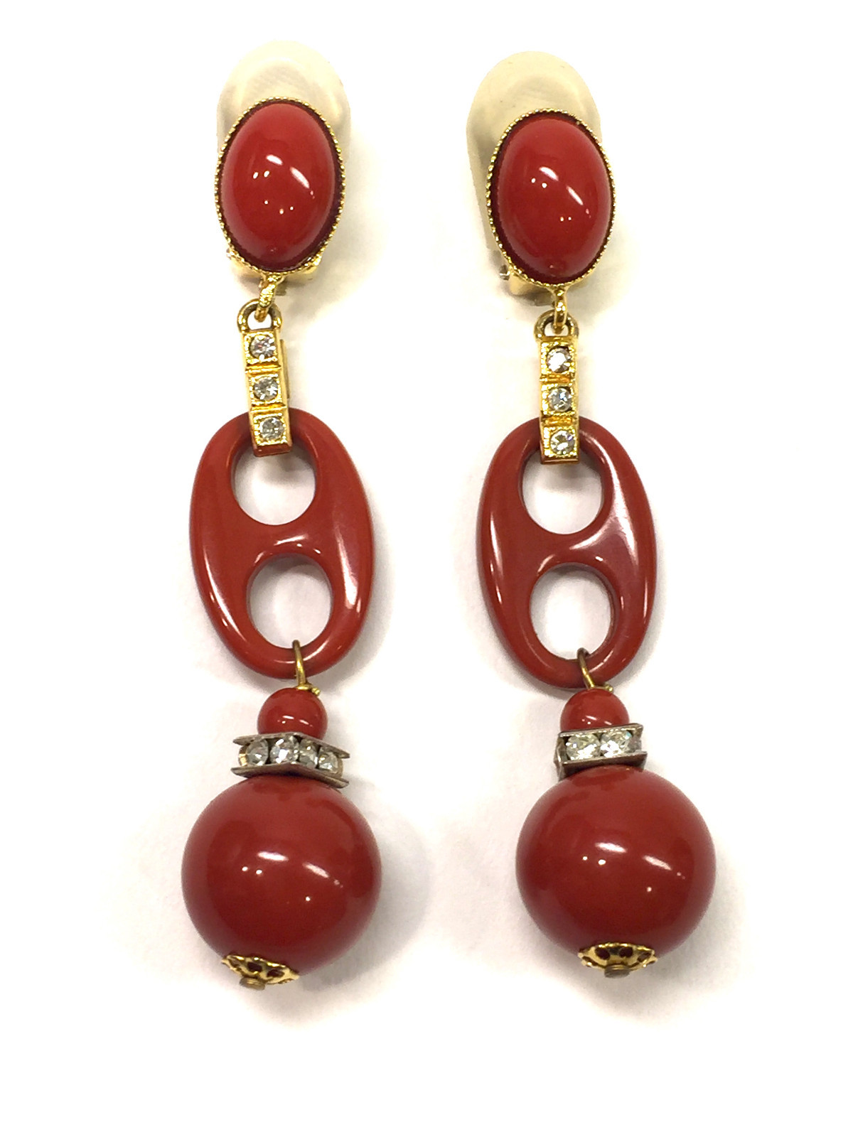 Vintage CARLO ZINI Gilt Metal Russet Beads & Links Dr… - Gem