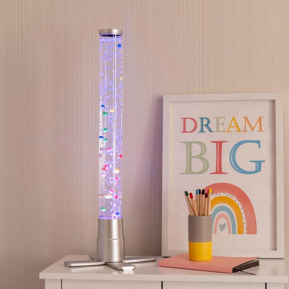 LED Bubble Lamp Novelty Light Colour Changing Tower Tube Sensory RGB ...