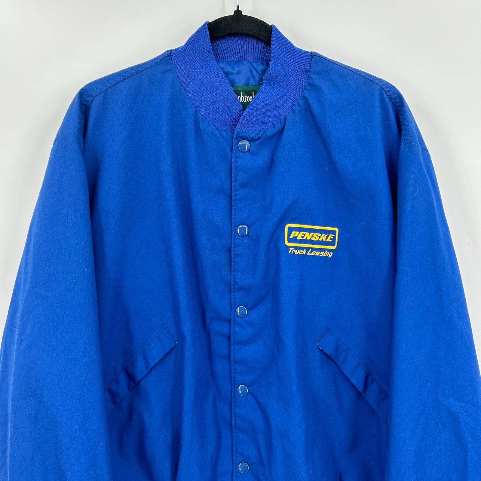 DUNBROOKE Vintage Penske Embroidered Blue Yellow Truck Leasing Jacket ...