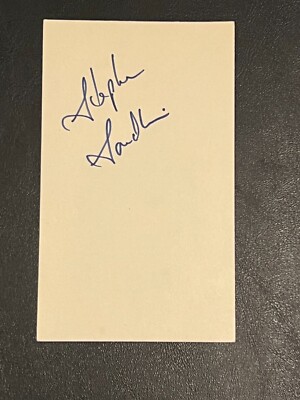 Stephen Sondheim Hand Signed 3x5 Index Card | eBay