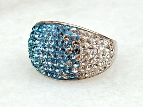 Swarovski Elements Sterling Silver Fade Crystal Ring Sz 8 | eBay