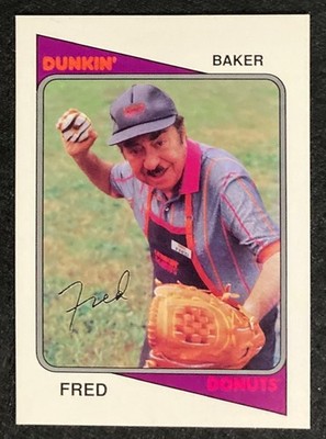 DUNKIN' DONUTS FRED THE BAKER PROMO CARD SALES STATISTICS STANDARD SIZE ...