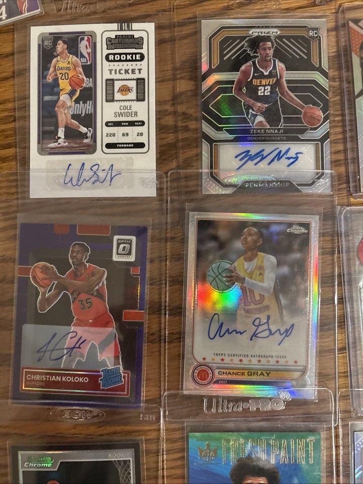nba autographed cards lot, #/49, /20 Trier, Josh Jackson, Nnaji, Terry ...