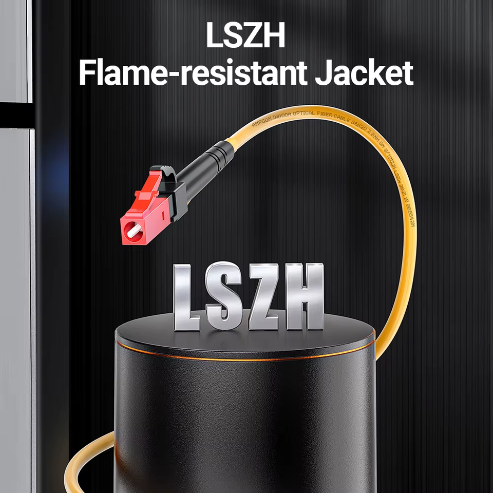 AMPCOM LC to LC Fiber Optic Cable Single Mode Simplex SMF 9/125um UPC 2 ...