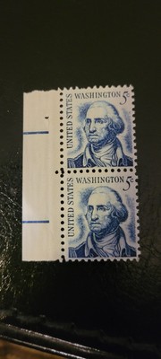 RARE George Washington blue 5 cent US Postal Stamps (x2,uncirculated ...