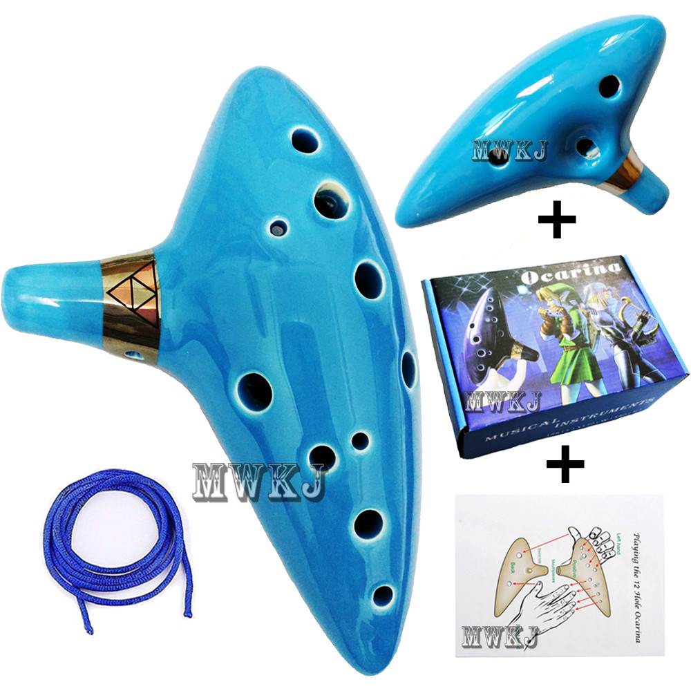 12 Hole Legend of Zelda Ocarina of Time Alto C Flute Ceramic Instrument ...