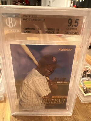 1997 DAVID ORTIZ ROOKIE, FLEER #512, BECKETT 9.5 GEM MINT (David Arias ...