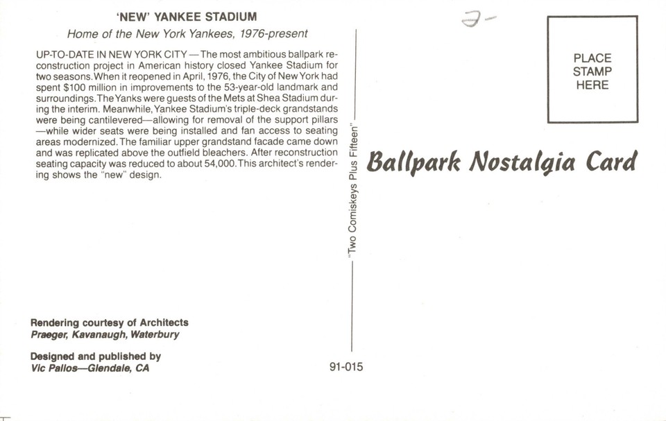 Postcard 1976 New Yankee Stadium Home of New York Yankees Baseball | eBay