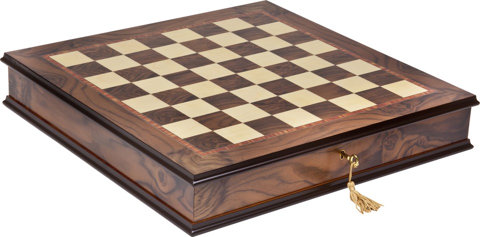 French Staunton Chessmen Felted & The Ultimate Chess Board Cabinet Set ...