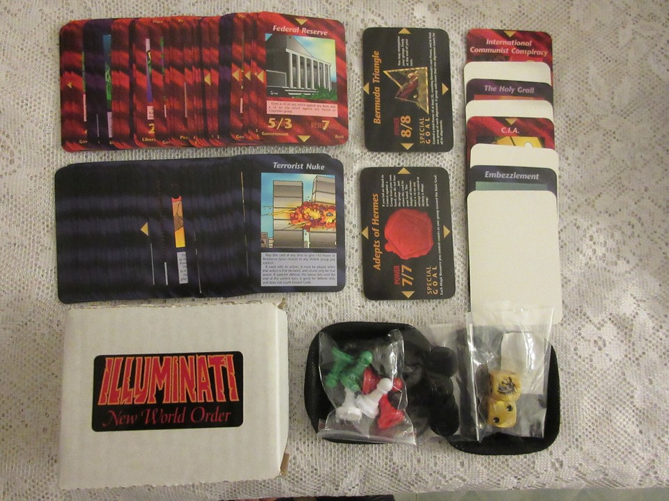 STARTER SET ILLUMINATI INWO Card Game New World Order Kit Dice Booster ...