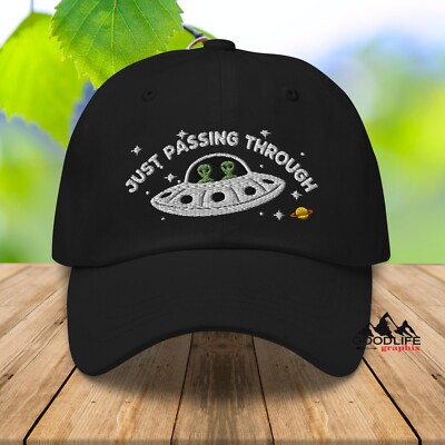 Space Aliens UFO Just Passing Through Baseball Cap Dad Hat for Men ...