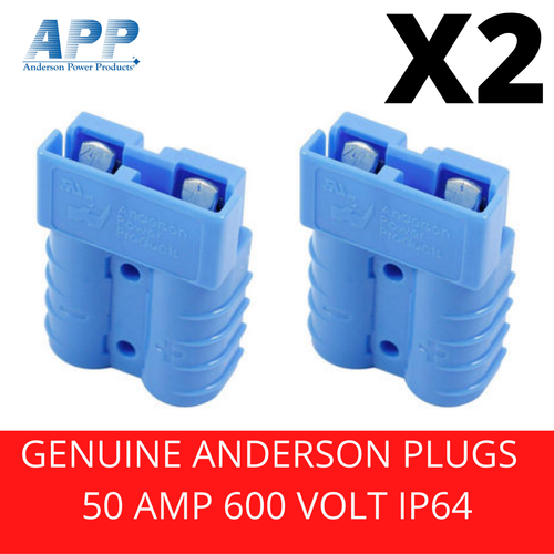 2 x Genuine Anderson APP SB50 Power Cable Plug Connector Blue 50A 6AWG ...