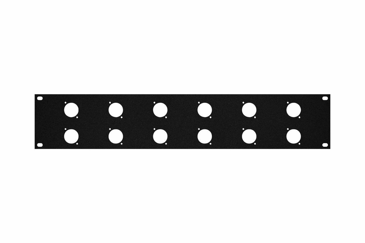 Rack Panel 2 Space -12 D-series Connector punch out holes fits ATA Rack ...