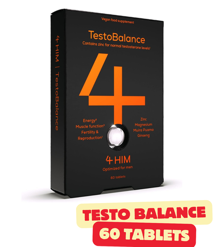 4 HIM TestoBalance Testosterone Booster for Men,Zinc, Magnesium Vegan ...