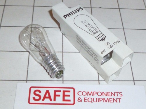PHILIPS Lamp S6/6 Clear Bulb 6W 120-130V S6 6S6 #16962 Candelabra E12 ...