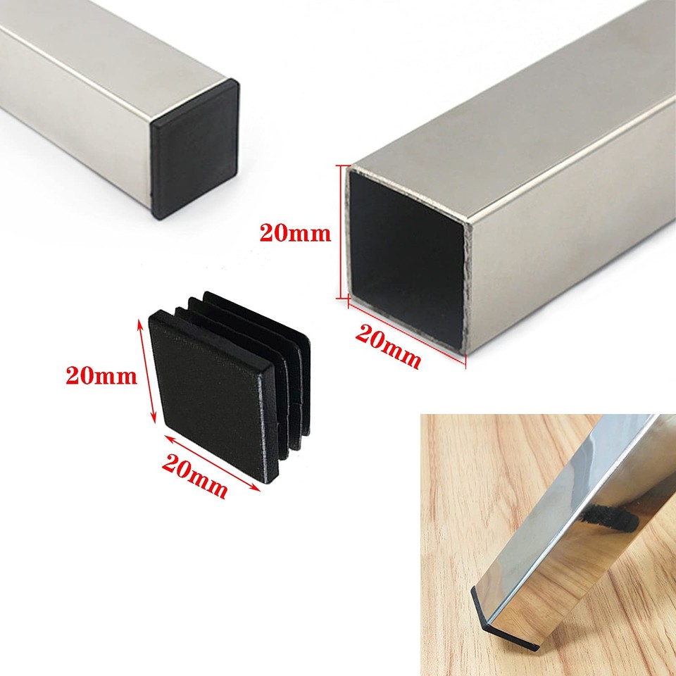 HJYZY 20mm Square Plastic Plug, Tubing Post End Cap, Chair Glide for ...
