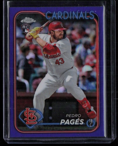 PEDRO PAGES 2024 TOPPS CHROME UPDATE TRUE PURPLE REFRACTOR RC 153/250 ...