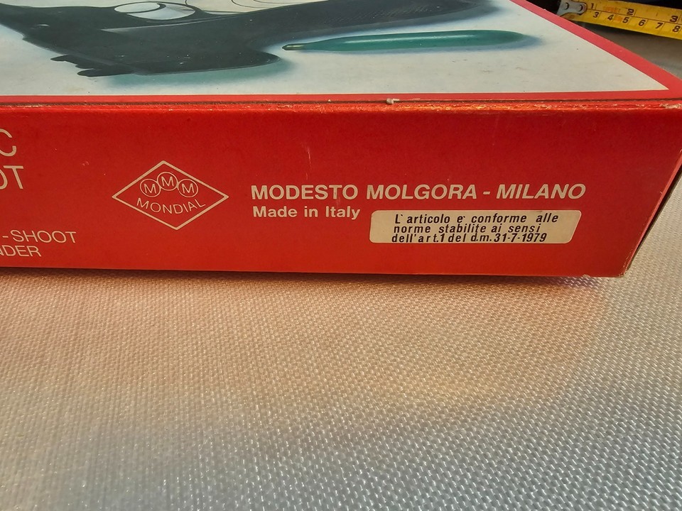 Vtg Roger BB Gun Pistol Semiautomatic 100 Shot Made in Italy Orig Box ...