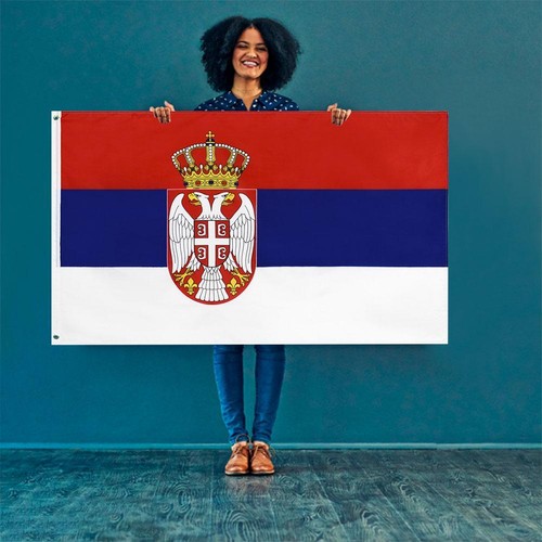 90x150cm Serbia Flag Polyester Hanging Republika Bunting Outdoor Banner ...
