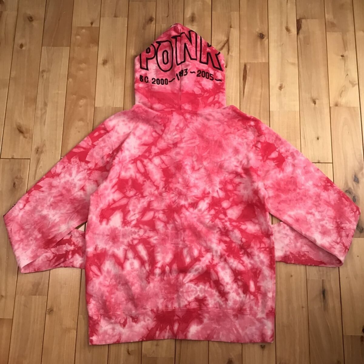 BAPE Tie dye shark full zip hoodie Red pink A Bathing Ape BAPE Tie dye shark full zip hoodie Red pink A Bathing Ape
