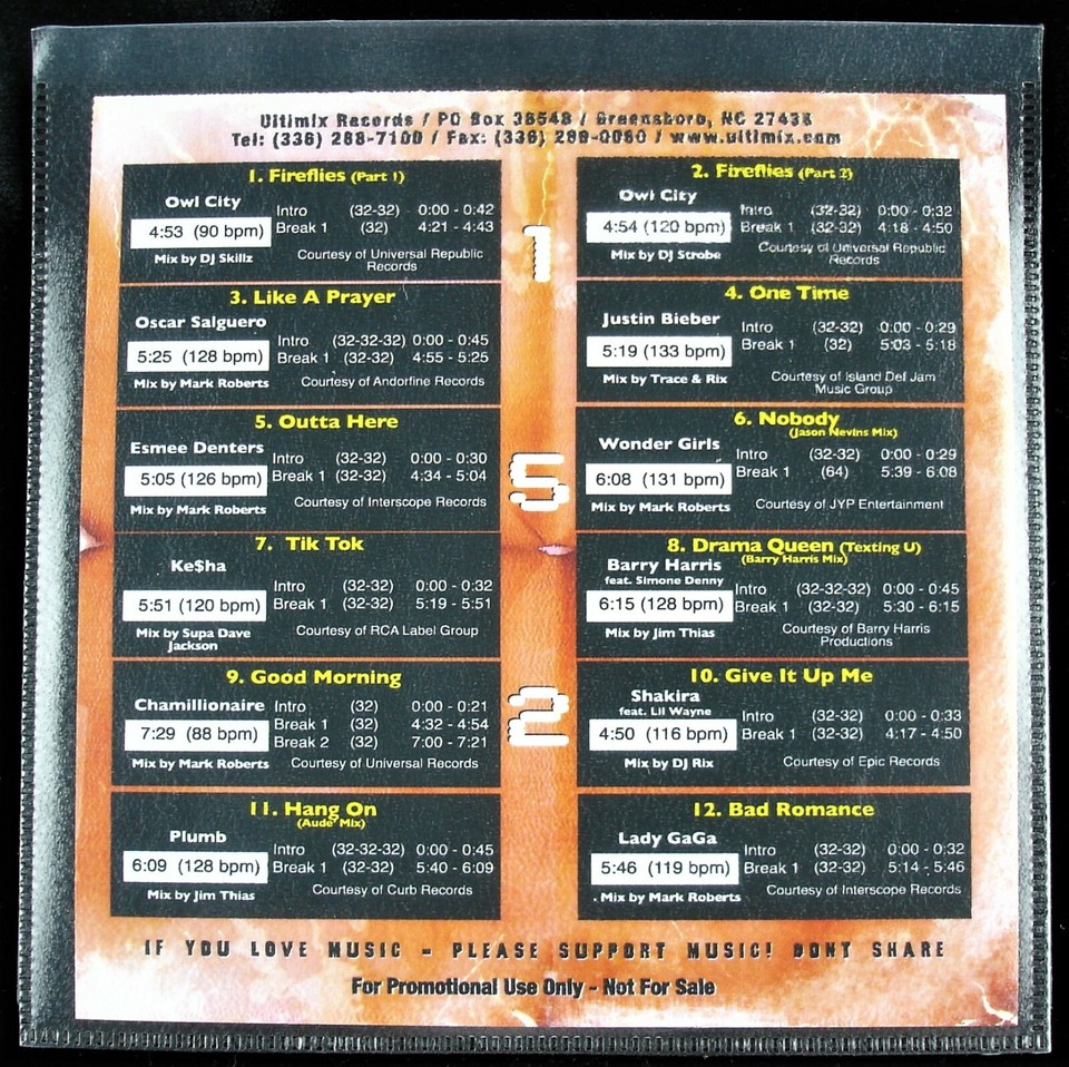 ULTIMIX 152 "OWL CITY, PLUMB, SHARIKA, KE$HA" 2009 CD COMPILATION PROMO ...