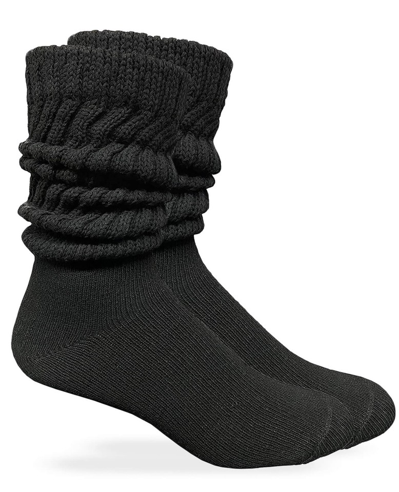 Jefferies Socks Mens Slouch Scrunch Thick Heavy Cotton Knit Crew Socks ...
