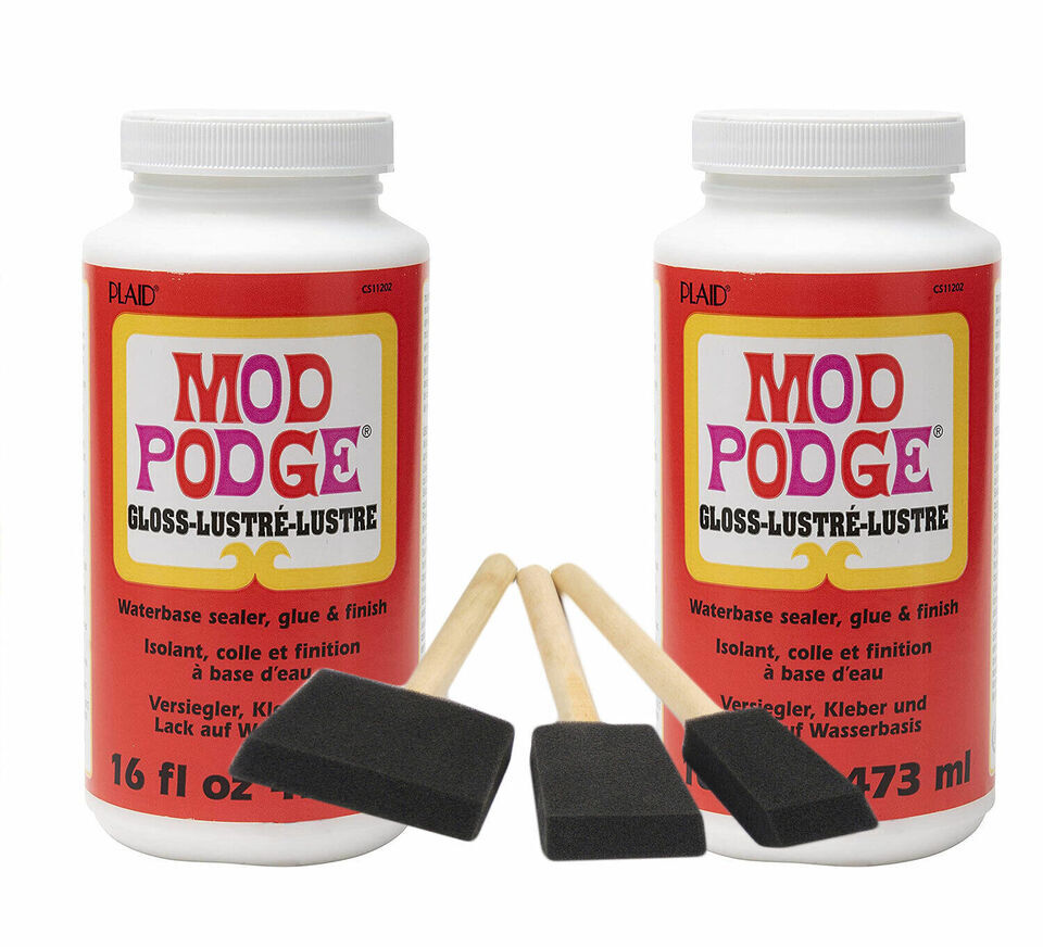 Mod Podge Gloss and Matte Decoupage Glue Sealer Varnish 8, 16 Modge Pod ...