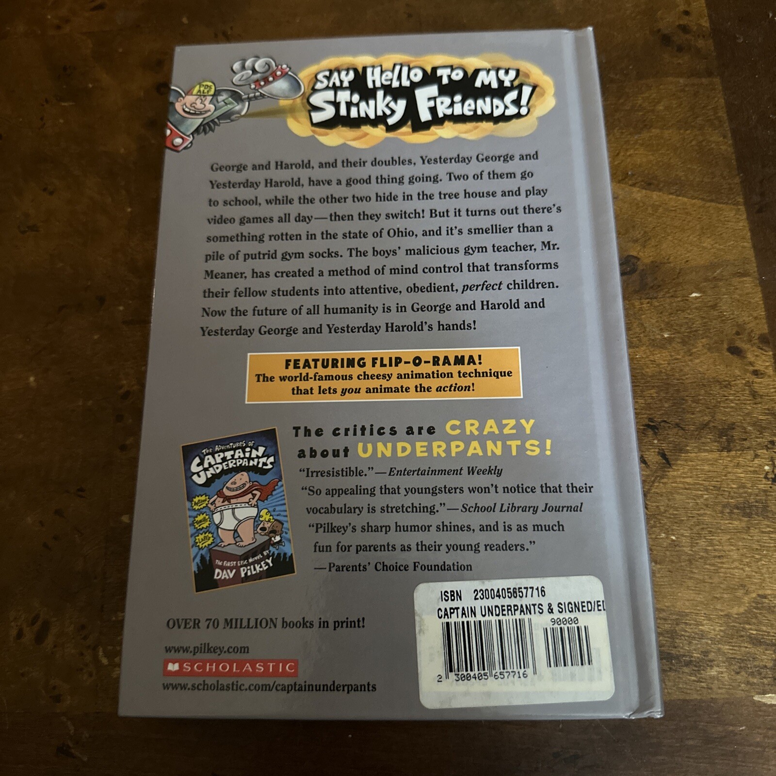 SIGNED Captain Underpants Sensational Saga Sir Stinks-A-Lot Dav Pilkey ...