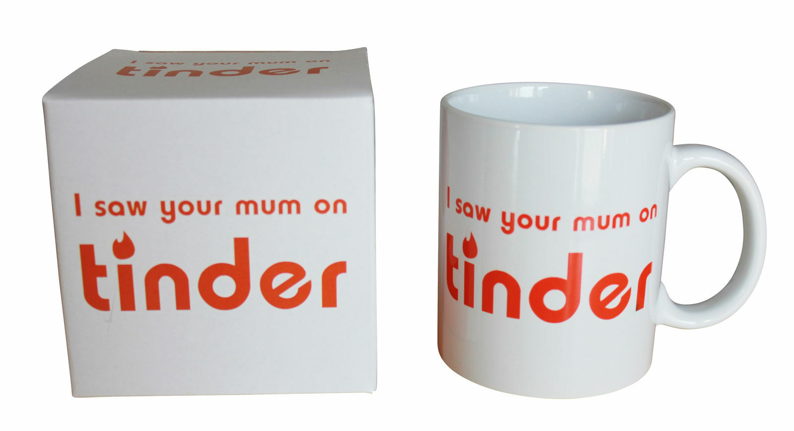 "I Saw Your Mum On Tinder" Ceramic Joke Funny Novelty Gift Tea Coffee ...