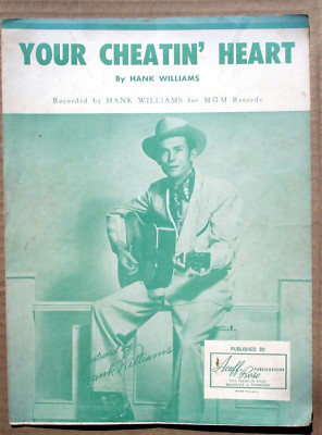 Your Cheatin' Heart by Hank Williams Vtg 1952 Sheet Music | eBay